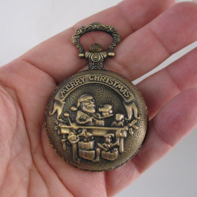 CUSTOM Personalized Santa Claus Workshop Pocket Watch w/Your | Etsy