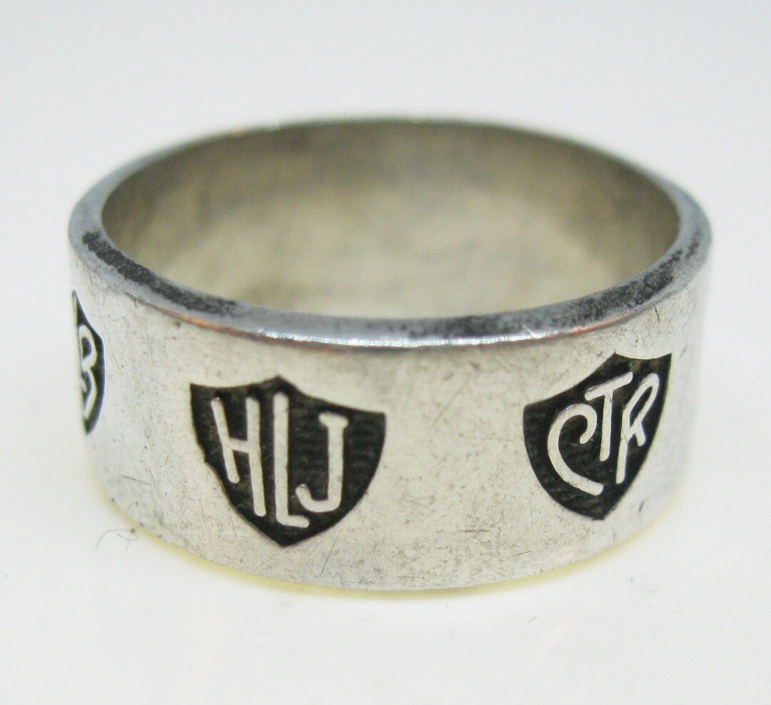 Vintage MORMON Sterling Silver Band Ring 8mm Size 7.25 Signed RING ...