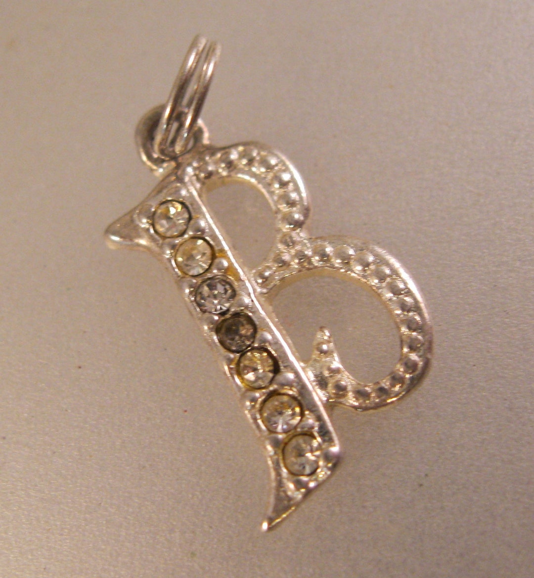 Vintage Letter B With Crystals Sterling Silver Charm Vintage Charm ...