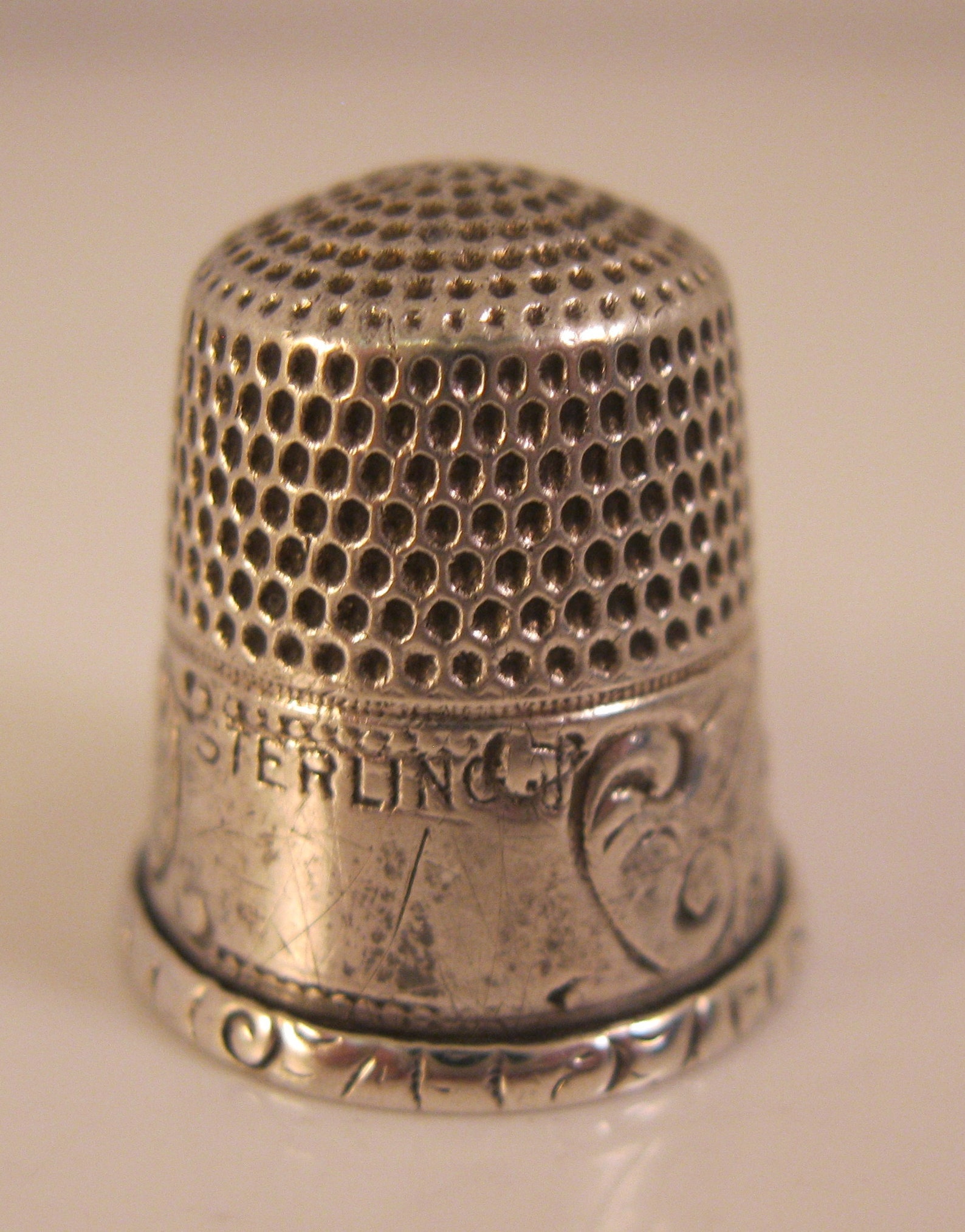 Antique Sterling Silver Landscape Scene Engraved Thimble - Etsy
