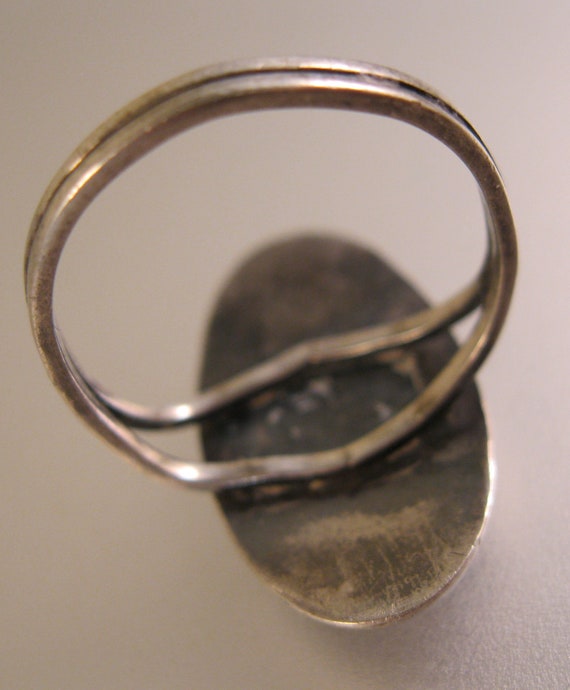 Mid Century Hand Hammered Sterling Silver Signet H Ri… - Gem