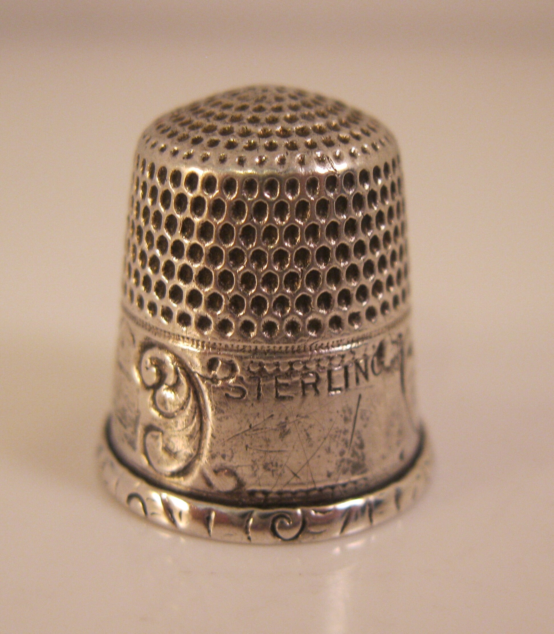 Antique Sterling Silver Landscape Scene Engraved Thimble - Etsy