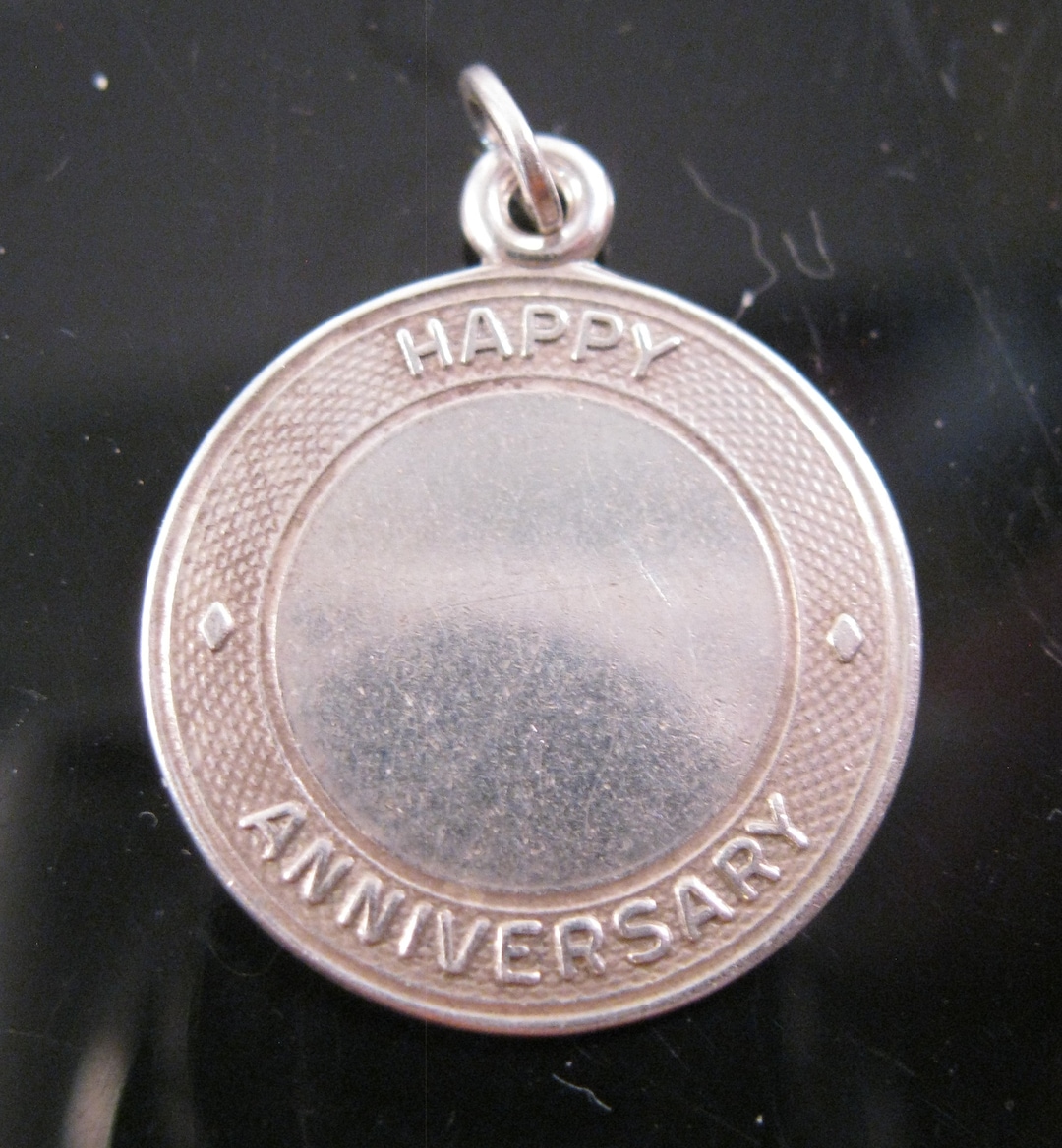 Vintage JMS Happy Anniversary Sterling Silver Charm Vintage Charm ...