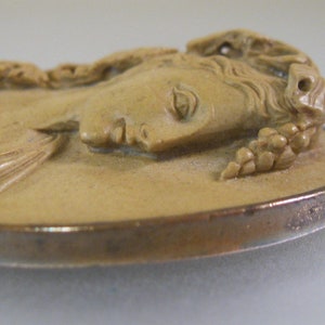 Antique Victorian Greek God Bacchus Lava Hand Carved Cameo Pendant 10K ...