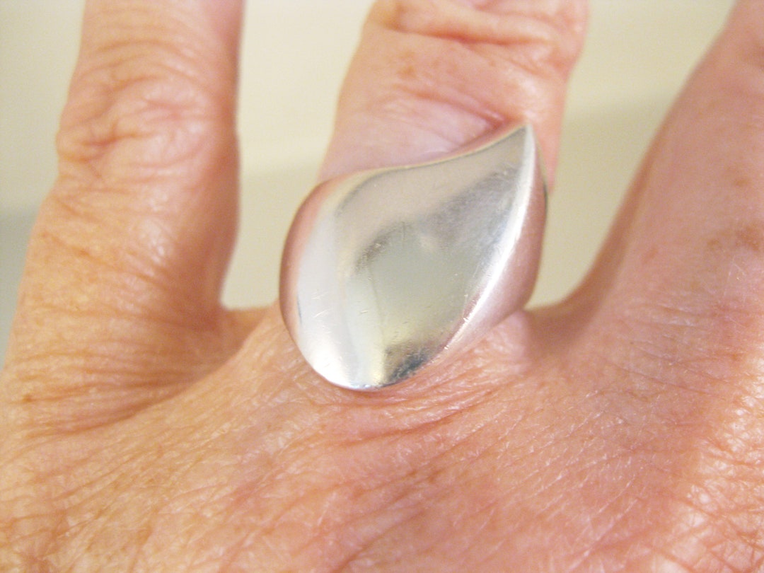 Vintage MEXICAN Abstract Modernist Sterling Silver Band Ring Unisex ...
