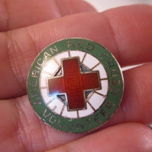 Vintage WWII American RED CROSS Sterling Silver Enamel - Etsy