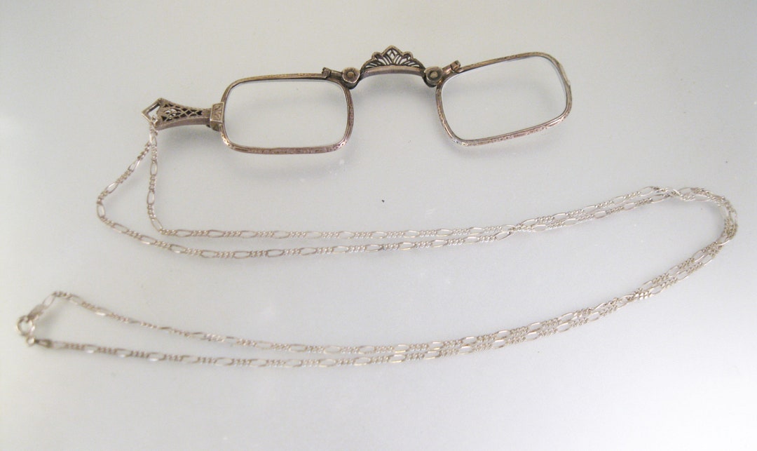 1800's Victorian Lorgnette Folding Sterling Silver Magnifying Glasses ...