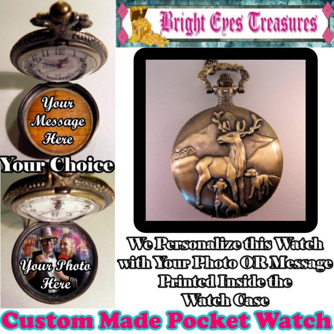 Custom Made ELK DEER BPOE Pocket Watch Necklace Personalized W/your ...
