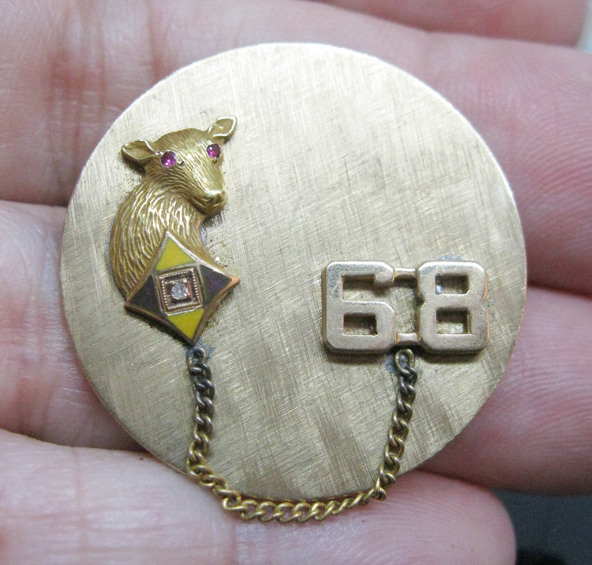 Ladies 1968 Class Pin School Pin College Pin Elks Club Pin Moose Club ...