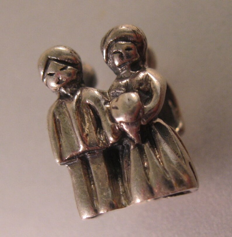 Wedding Couple Sterling Silver Charm Slide Charm Bride & Groom - Etsy