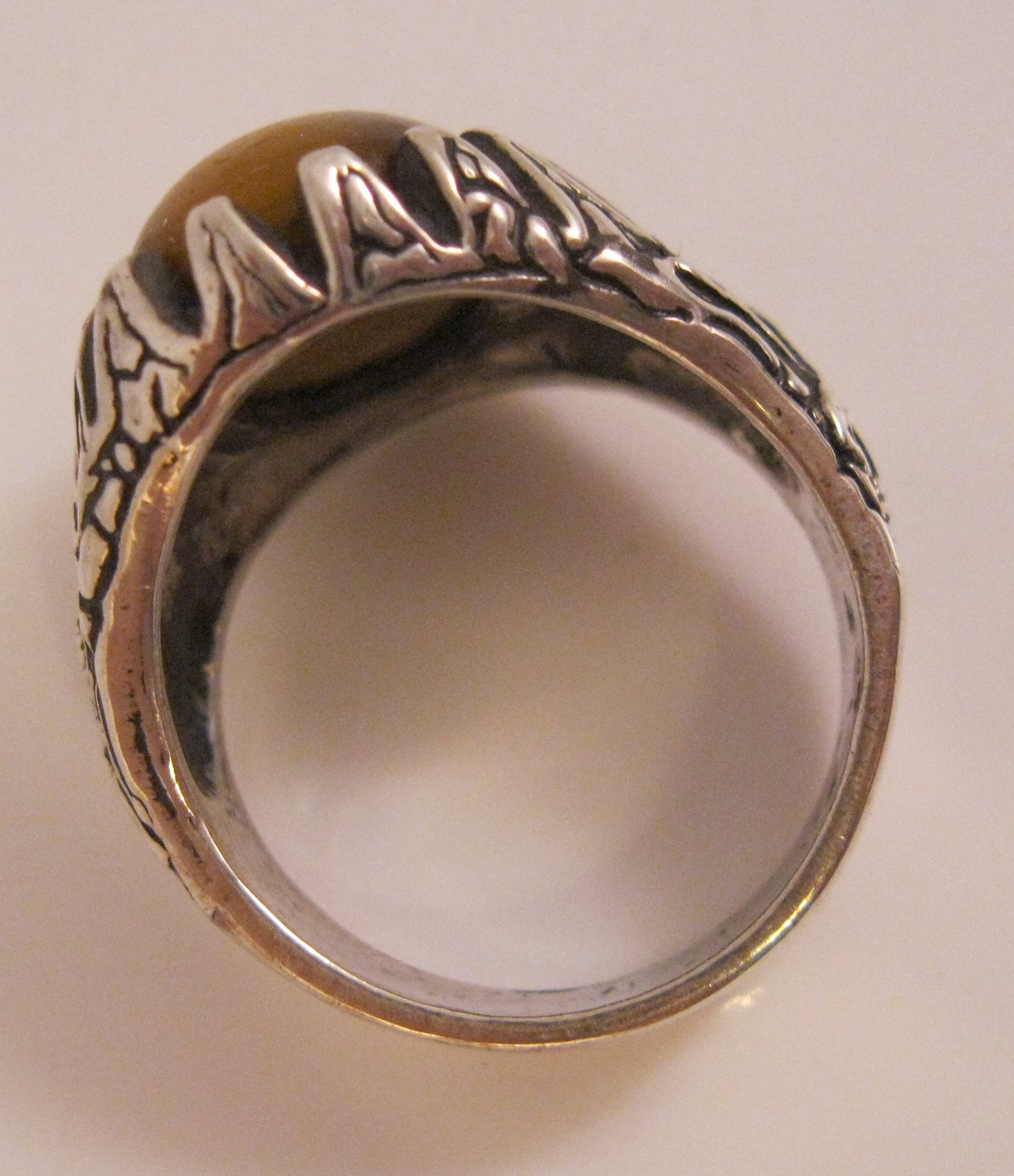 Vintage Men's Tiger's Eye Eagle & Claw Ring Sterling Silver Size 10 ...