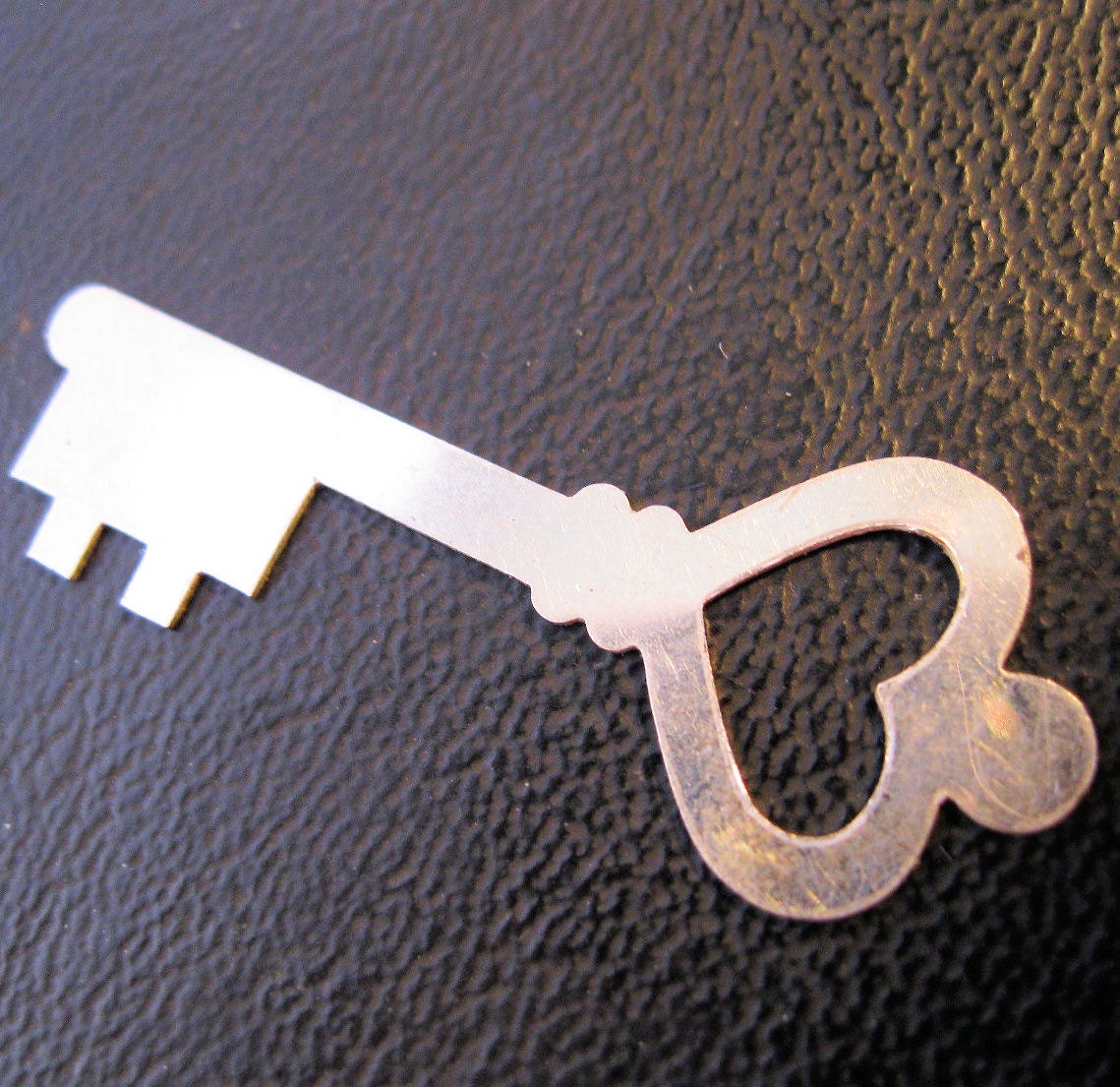 Antique Heart Skeleton Key Sterling Silver Charm Key Pendant | Etsy