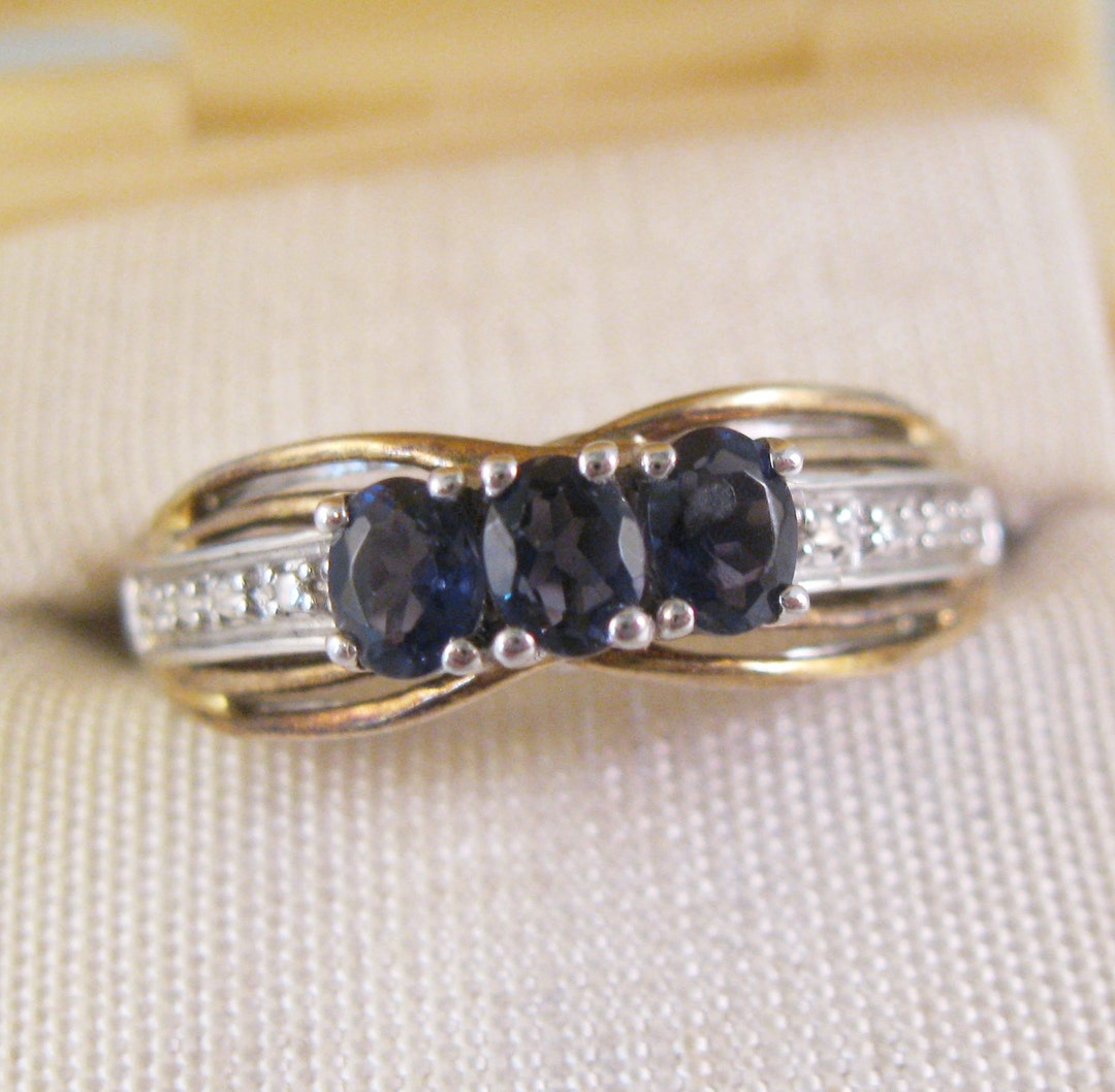 Vintage Designer Chuck Clemency Triple Oval Tanzanite Sterling Silver ...