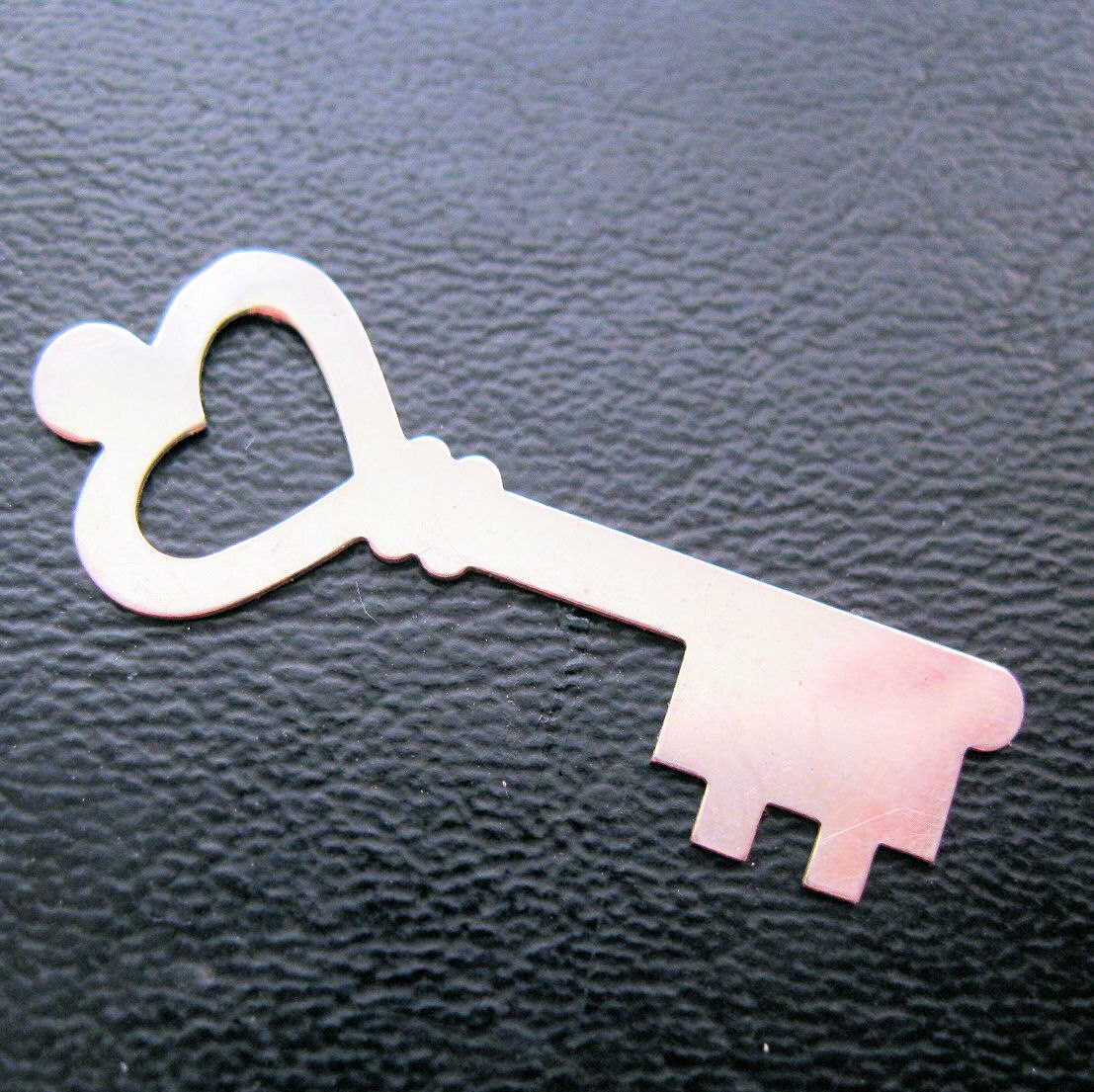 Antique Heart Skeleton Key Sterling Silver Charm Key Pendant | Etsy