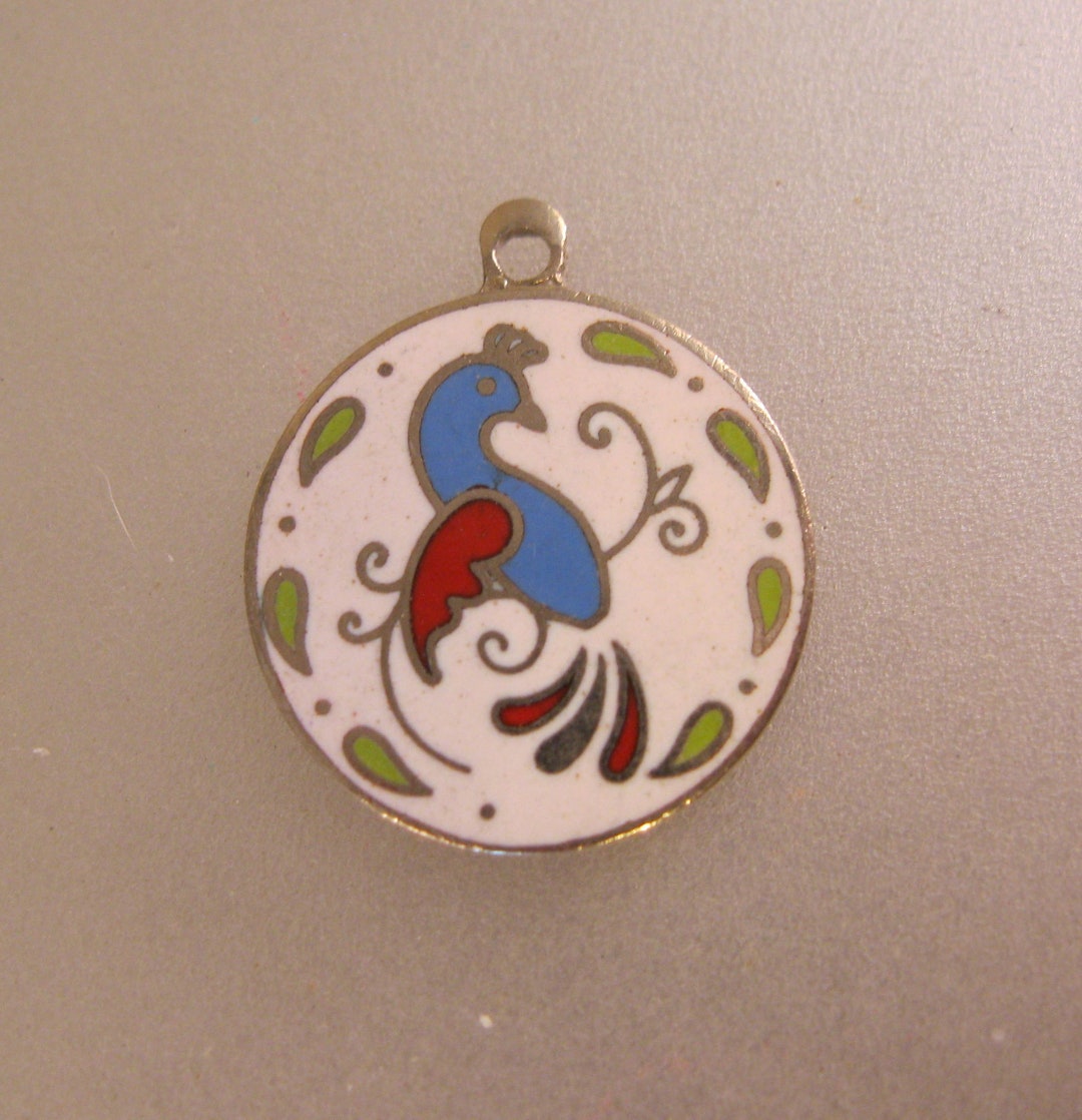 Vintage HOFFMAN Pennsylvania Dutch Hex Enamel Silver Tone Charm Vintage ...