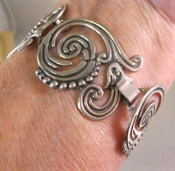 Vintage AMPARO Signed Mexican Scroll Sterling Silver … - Gem