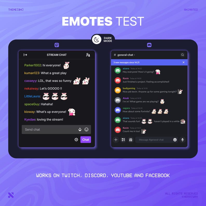 Animated Bunny Emotes – Chibi Rabbit GIF Emotes for Streamers Twitch ...