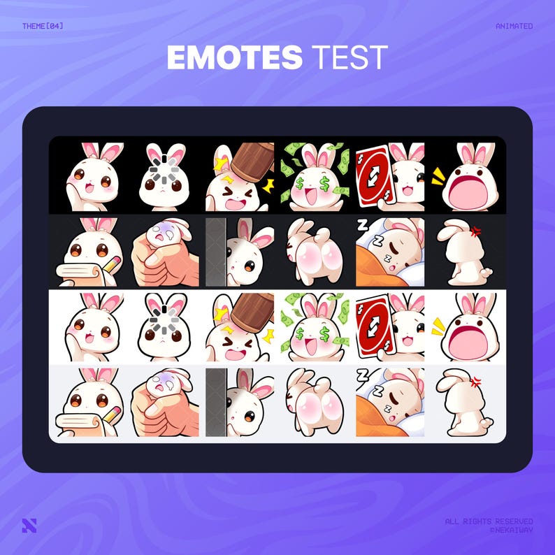 Animated Bunny Emotes – Chibi Rabbit GIF Emotes for Streamers Twitch ...