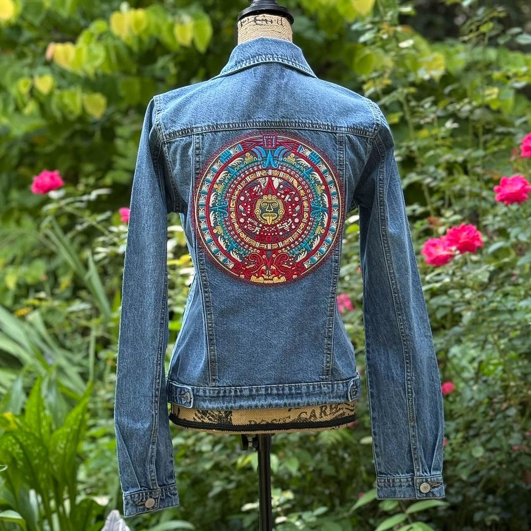Mayan Calendar Women's Denim Jacket - Etsy