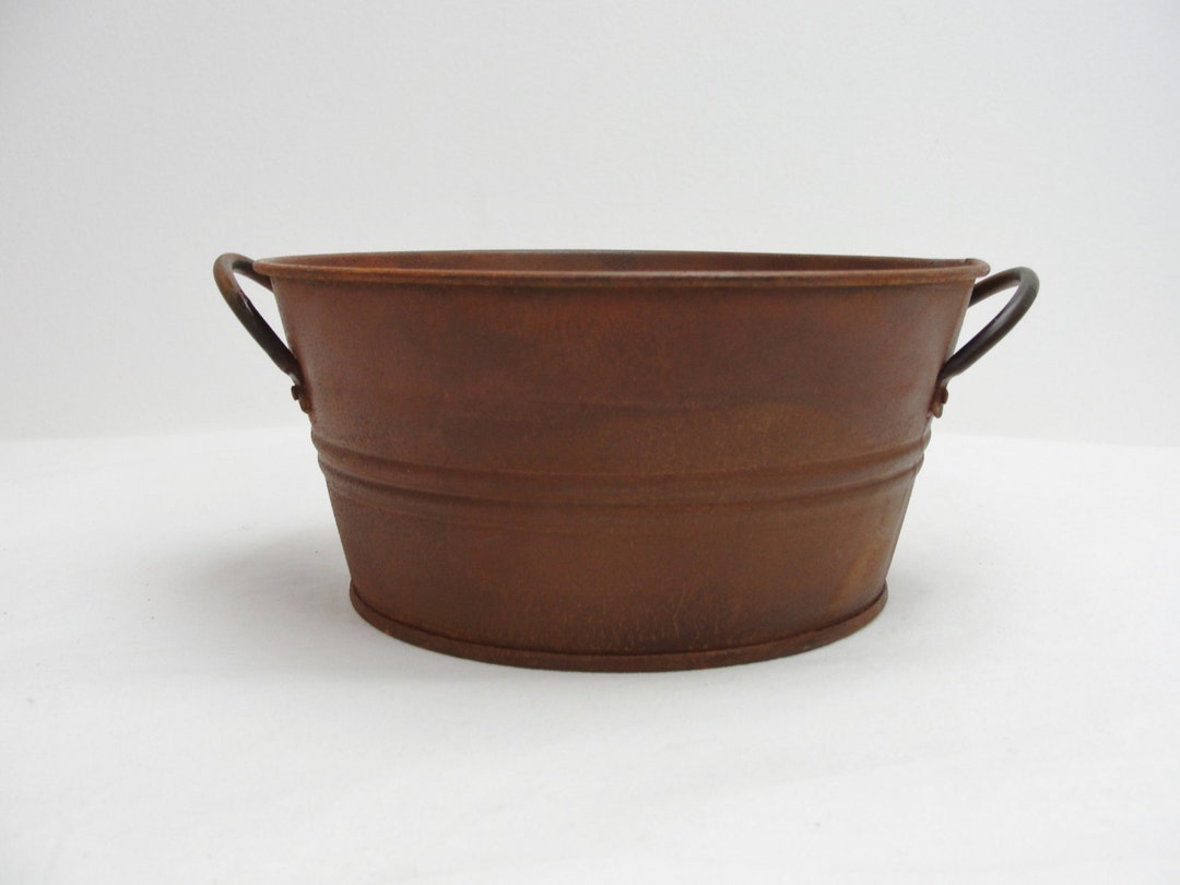 Rusty Metal Bucket, Rustic Centerpiece Container - Etsy