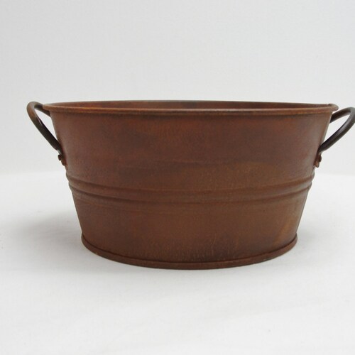 Rusty Metal Bucket Rustic Centerpiece Container - Etsy