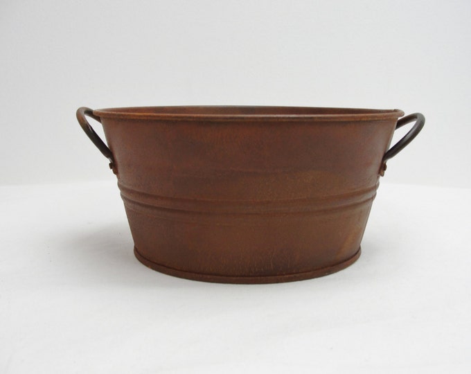 Rusty Metal Bucket, Rustic Centerpiece Container - Etsy