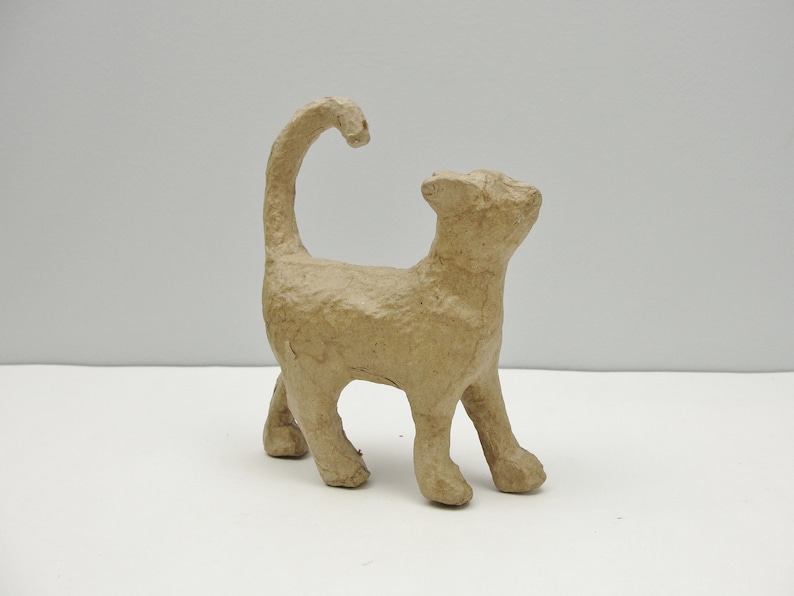 Small Paper Mache Cat - Etsy