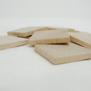 Wooden Tiles, Wooden Squares, 1 Inch (1") Square, 1/8" Thick, Set of 12 ...