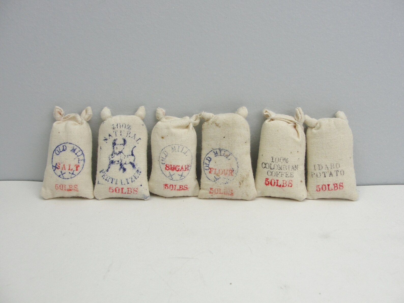 Miniature Feed Sacks Set of 6 - Etsy