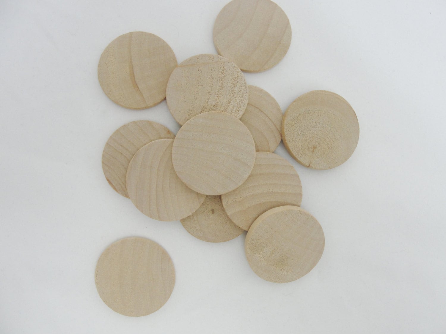 12 Wood Circles, Wood Disc, Wooden Disk 1 3/4" (1.75") Wood 3/16" Thick ...