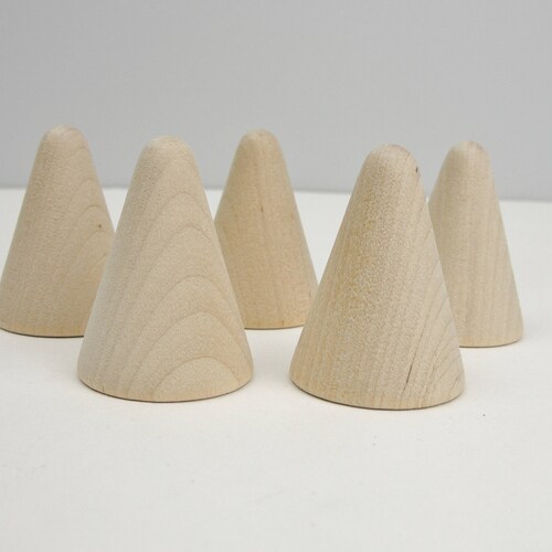 5 Wooden Cones 2 Tall Wooden Contemporary Christmas - Etsy