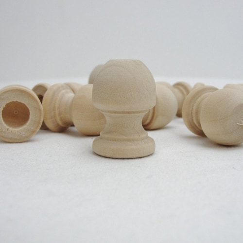 Small Decorative Wooden Finial Set of 4 - Etsy