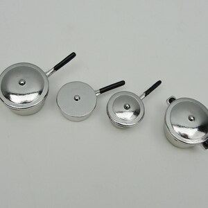 Dollhouse Miniature Silver Cooking Pots Cookware Set - Etsy
