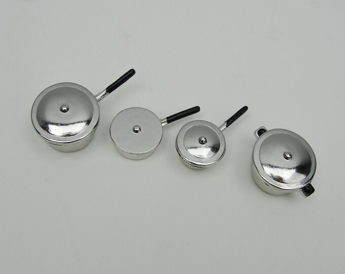 Dollhouse Miniature Silver Cooking Pots Cookware Set - Etsy