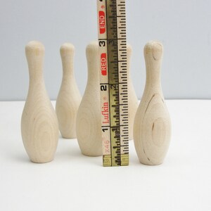 Miniature Wood Bowling Pins 3" Set of 5 - Etsy