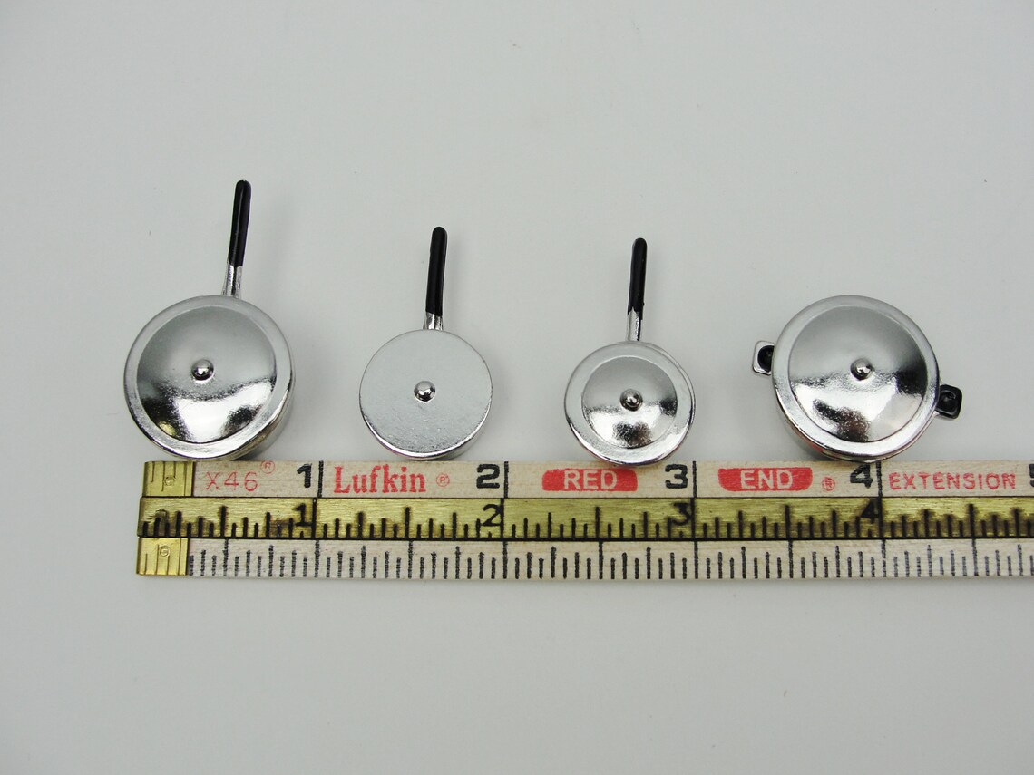 Dollhouse Miniature Silver Cooking Pots Cookware Set - Etsy