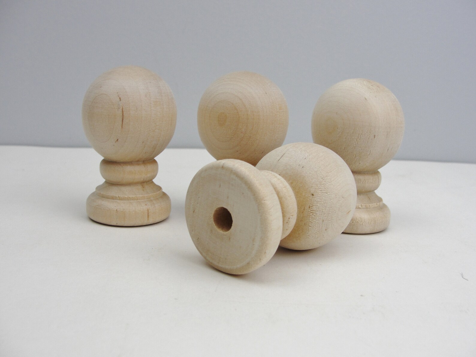 Wooden Ball Finial Set of 4 - Etsy