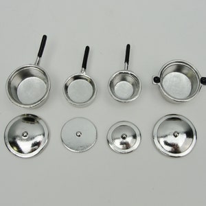 Dollhouse Miniature Silver Cooking Pots Cookware Set - Etsy