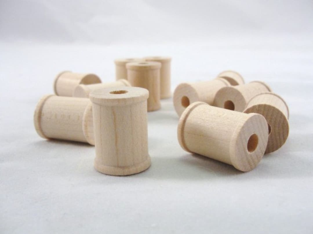 Little Wooden Spools 1 Inch, Wood Spool, 1" Spool, One Inch Spool, Set ...