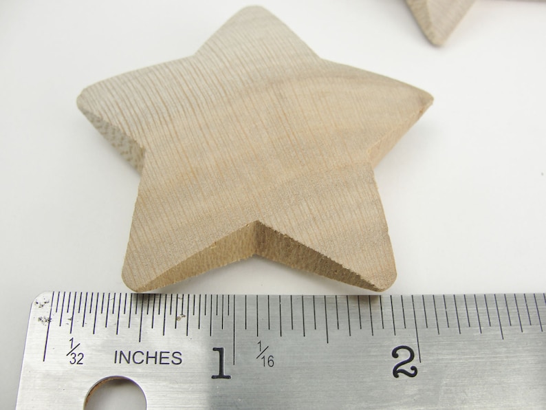 6 Wooden Puffy Stars 2 1/4" - Etsy