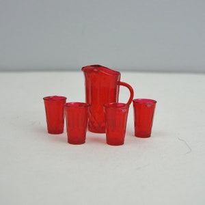 Dollhouse Miniature Pitcher and Glasses Choose Your Color - Etsy