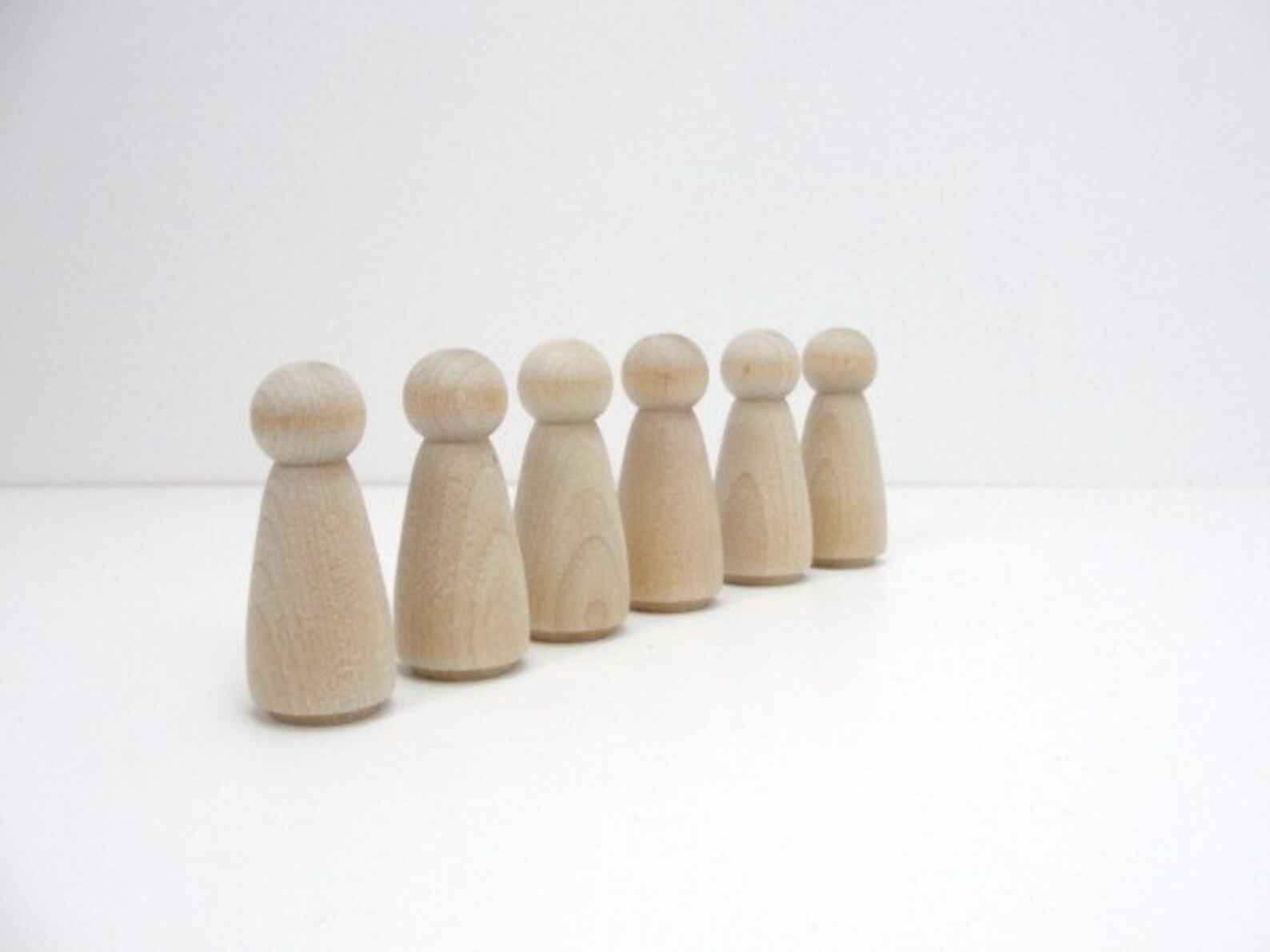 Wooden Peg People Lady Unfinished DIY Set of 6 | Etsy