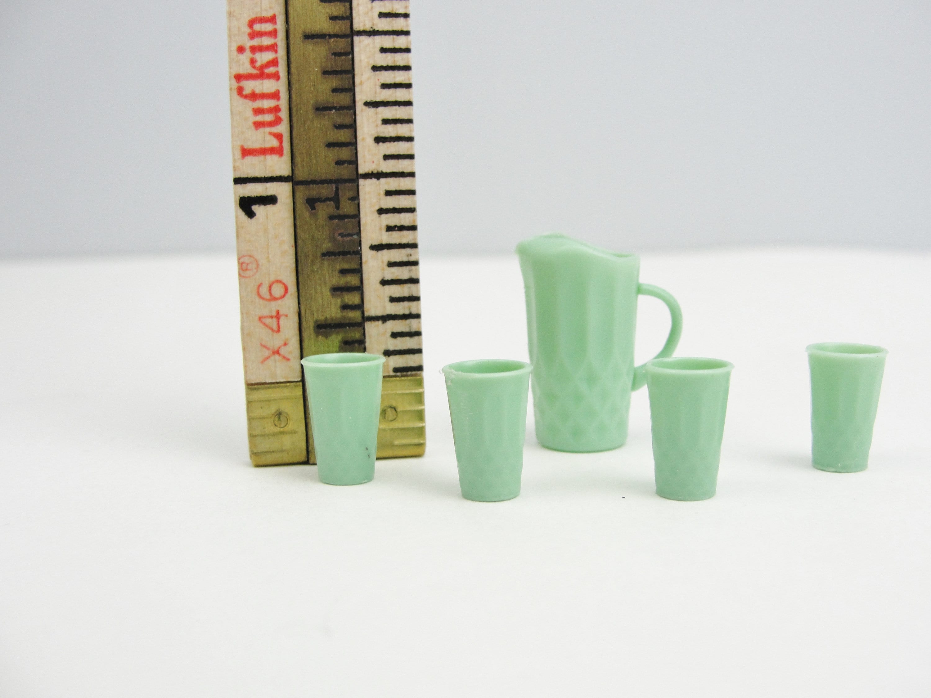 Dollhouse Miniature Pitcher and Glasses Choose Your Color - Etsy