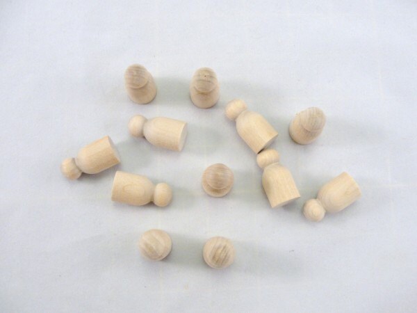 Wooden baby mini peg people unfinished DIY set of 12 | Etsy