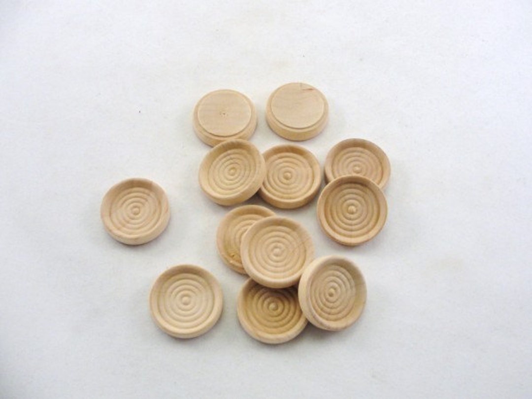 Wooden Checkers Unfinished Diy Set of 12 or 24, You Choose - Etsy