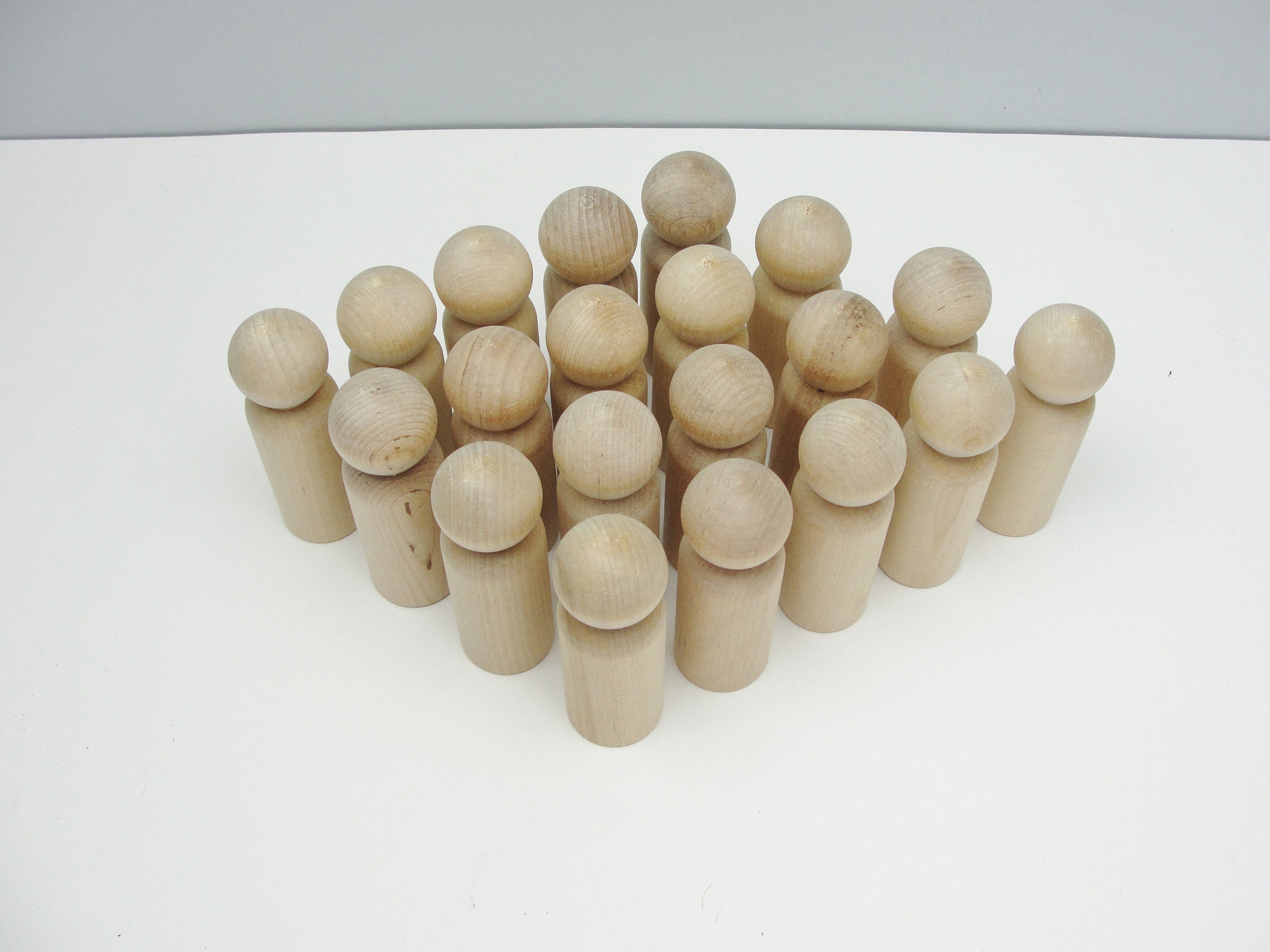 Large Wooden Peg People Man Unfinished DIY Set of 20 - Etsy