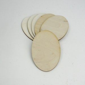 Wood Oval 4 3/8" X 2 7/8" Set of 6 - Etsy