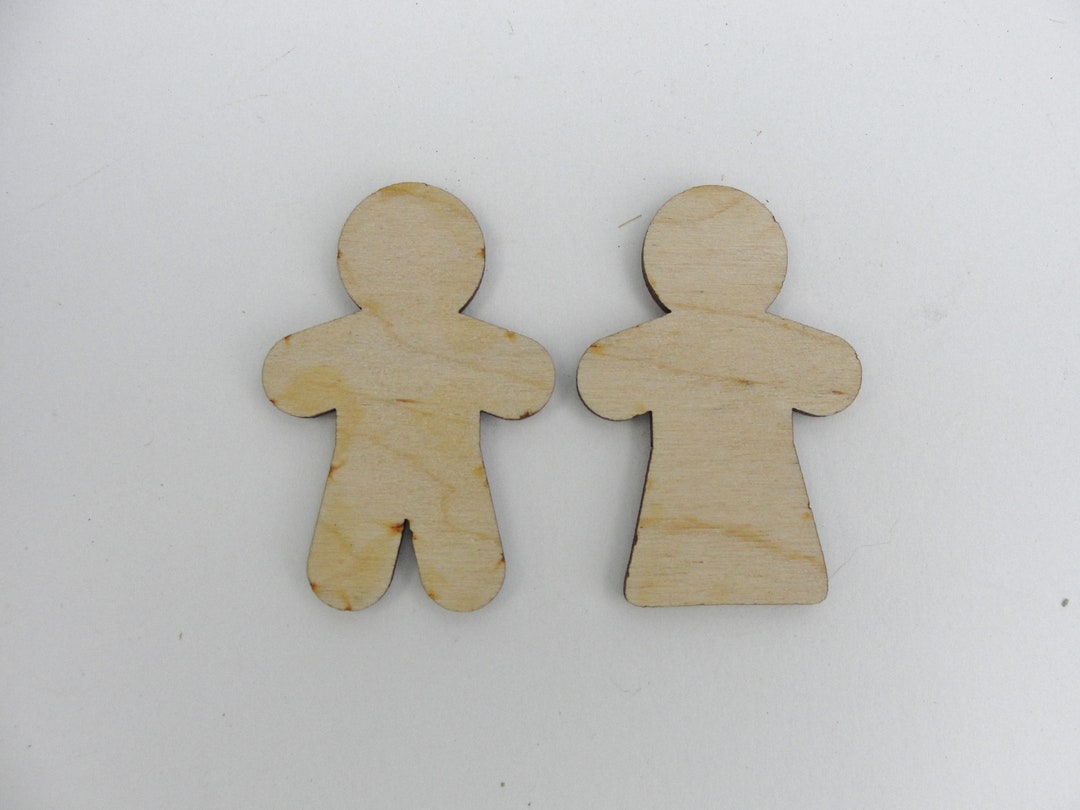 Wooden Gingerbread Boy or Girl, Gingerbread Man Cutout, Wood Unfinished ...