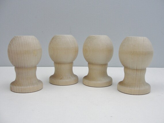 Wooden Flat Top Ball Finial Set of 4 - Etsy