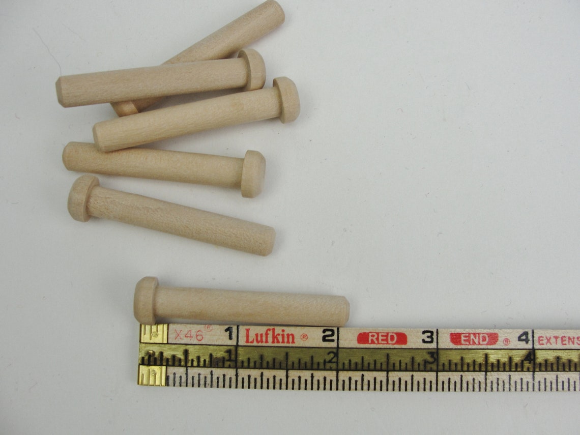 Large Wooden Peg 2 1/8 Toy Axle Unfinished DIY Set of 6 - Etsy